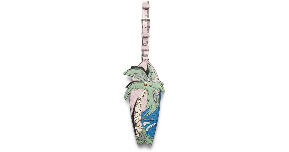 Prada Palm Tree Name Tag in Blue for Men | Lyst
