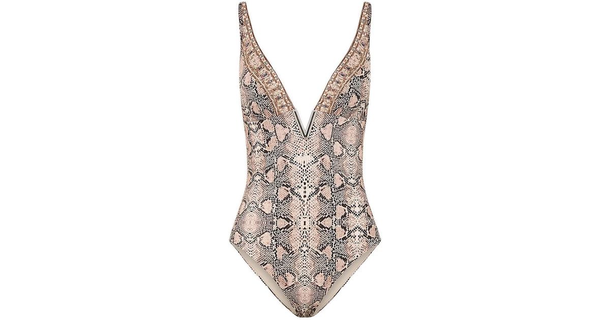 CAMILLA Looking Glass Houses Swimsuit in White | Lyst UK