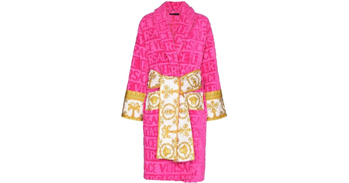 Versace Katoenen Badjas in het Roze | Lyst NL