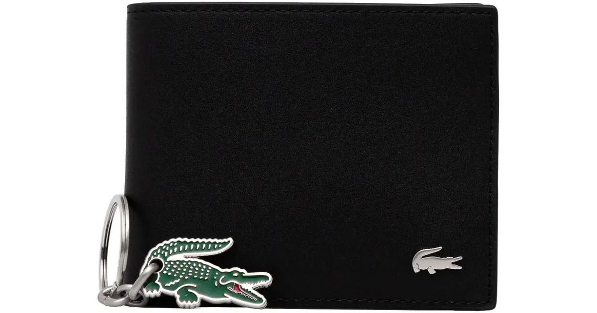 Lacoste Logo Wallet in Black for Men | Lyst