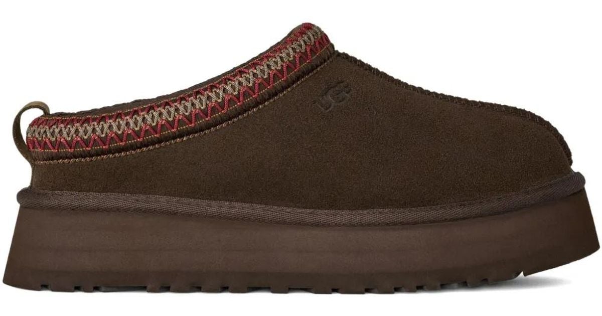 UGG Braided-Trim Platform Slippers in Brown | Lyst UK