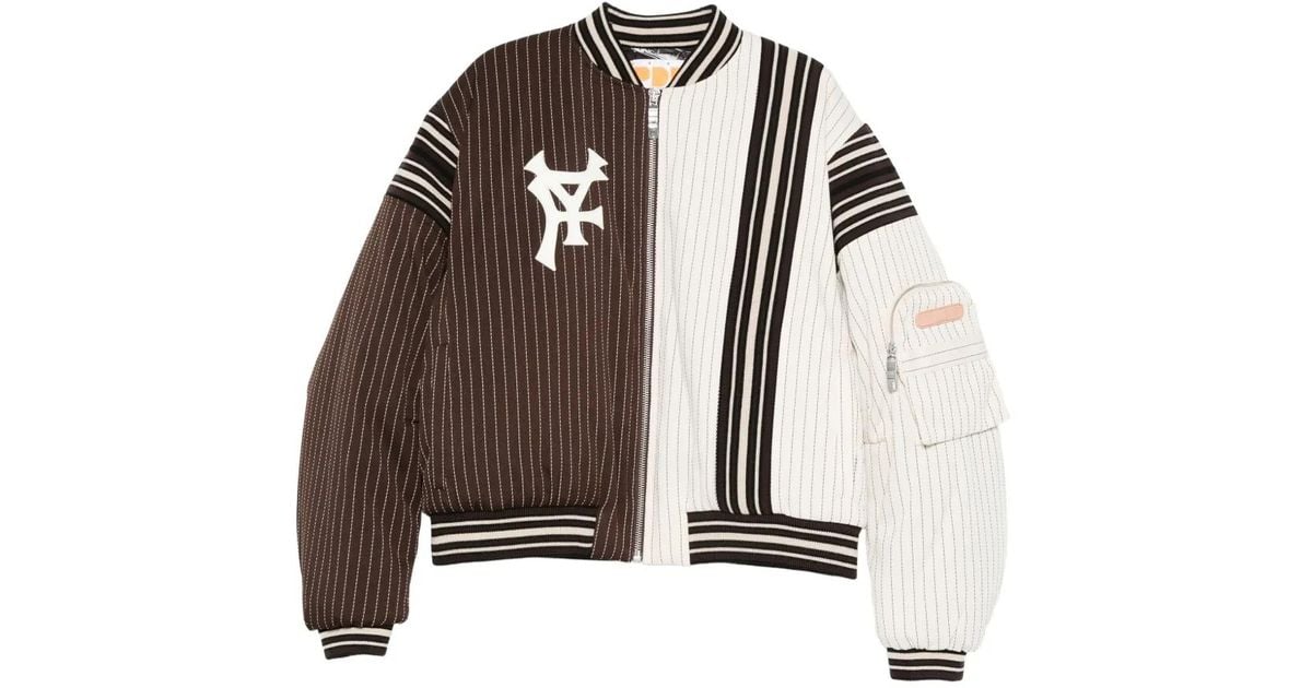 PDF Pinstripe Zip-Up Jacket in Brown for Men | Lyst UK