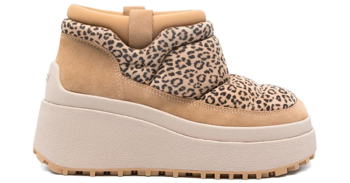 Ash 70Mm Onyx Leopard-Print Platform Boots in Natural | Lyst