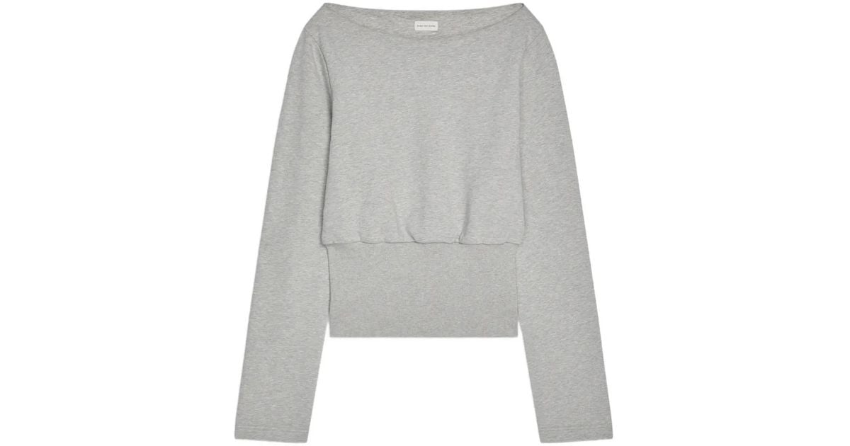 Dries Van Noten Boat-Neck Sweater in Grey for Men | Lyst UK