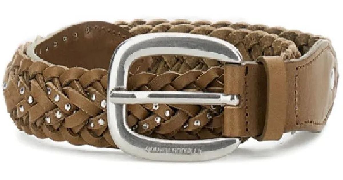 Golden Goose Braided Leather Belt in Brown | Lyst UK