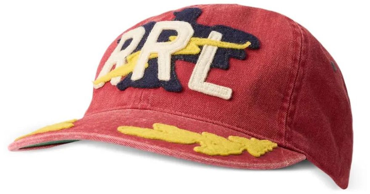 RRL Logo-Appliqué Cap in Red for Men | Lyst UK
