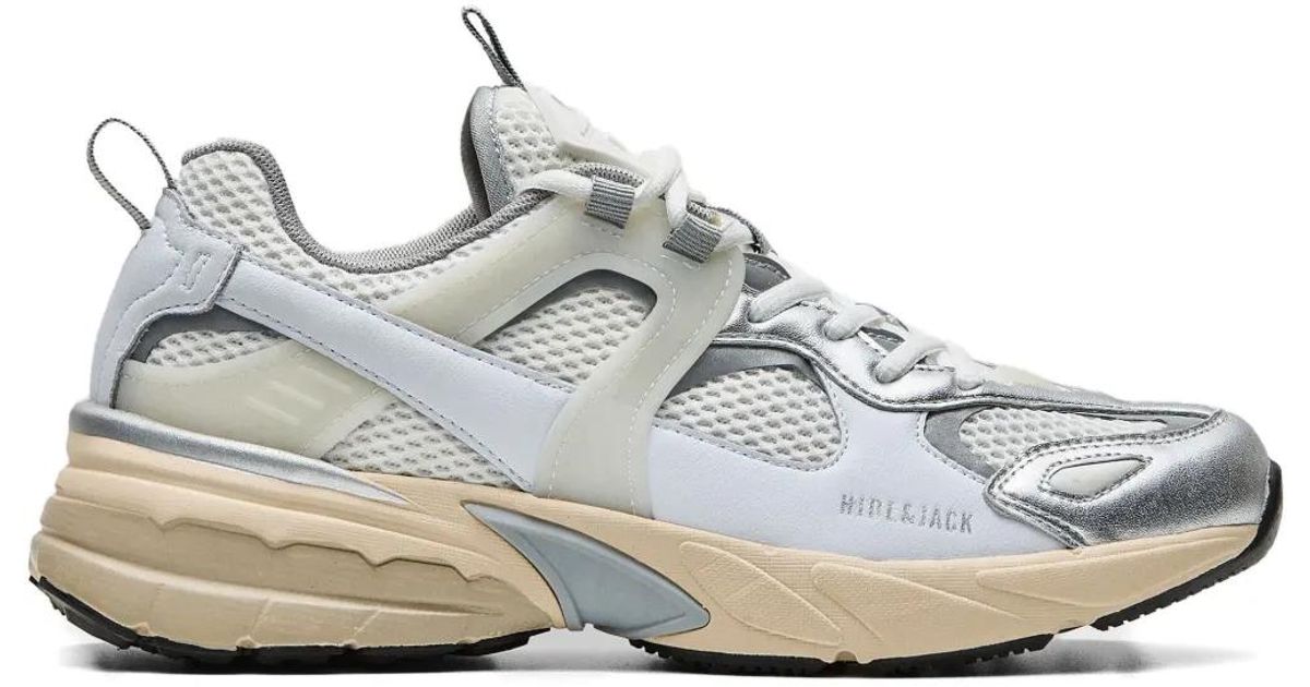 HIDE & JACK Metallic-Effect Mesh Sneakers in White | Lyst UK