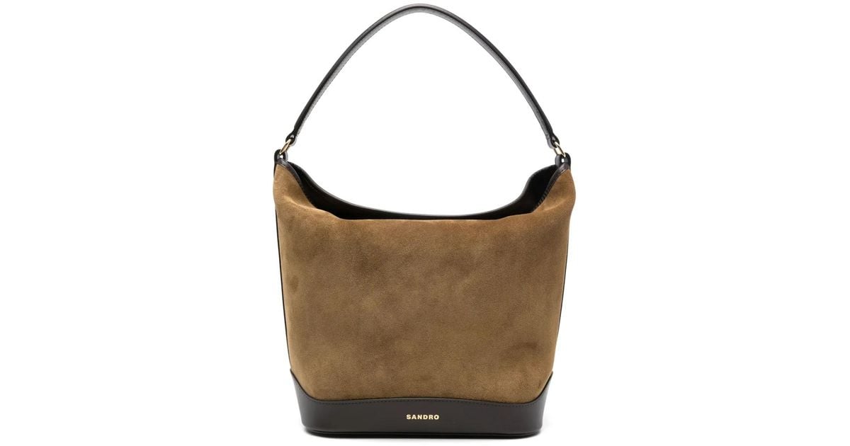Sandro Tangoso Bucket Bag in Brown | Lyst