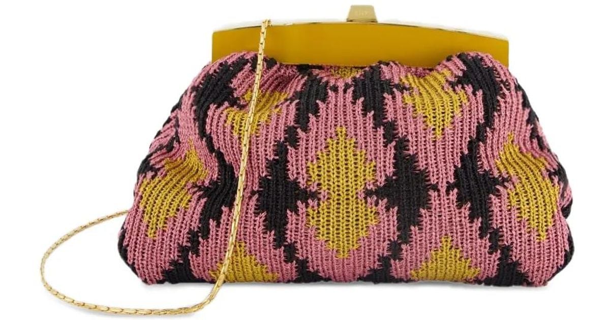 13 BC Triple Truffle Spade Knitted Mini Clutch in Black | Lyst UK