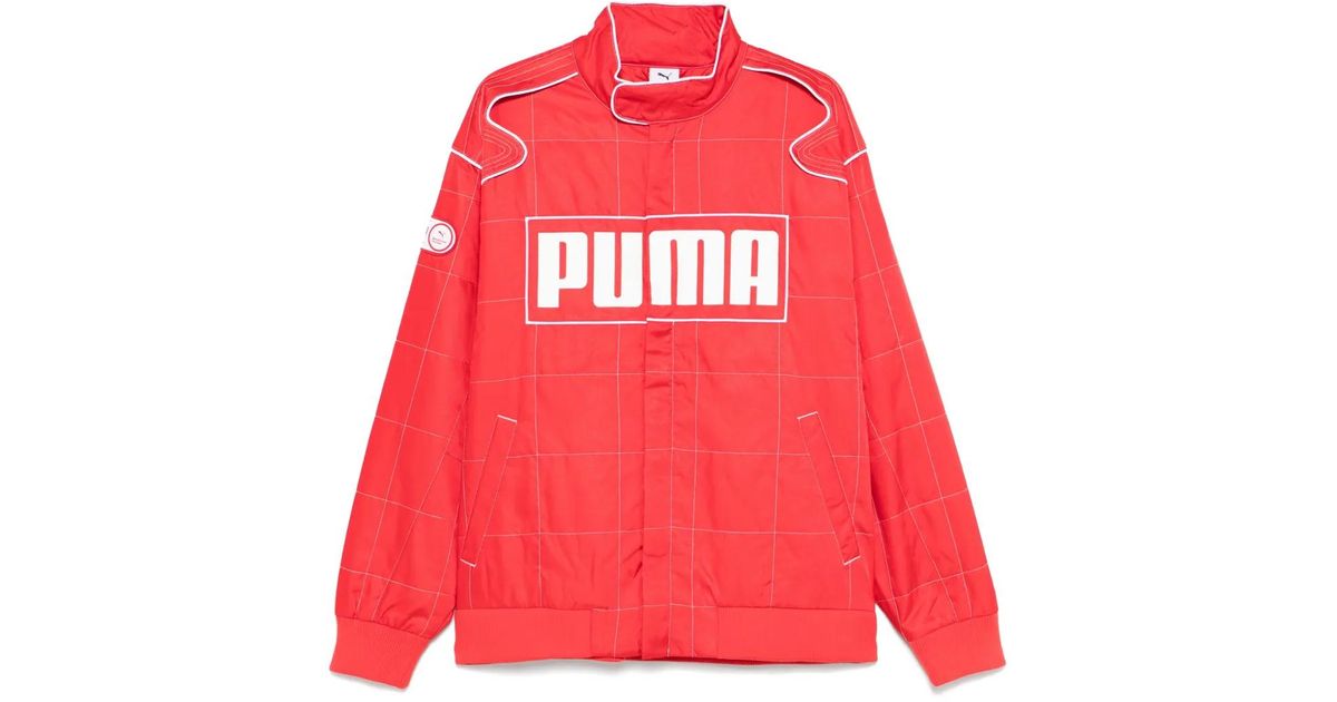 PUMA Relaxed Racer Jacket in Red | Lyst