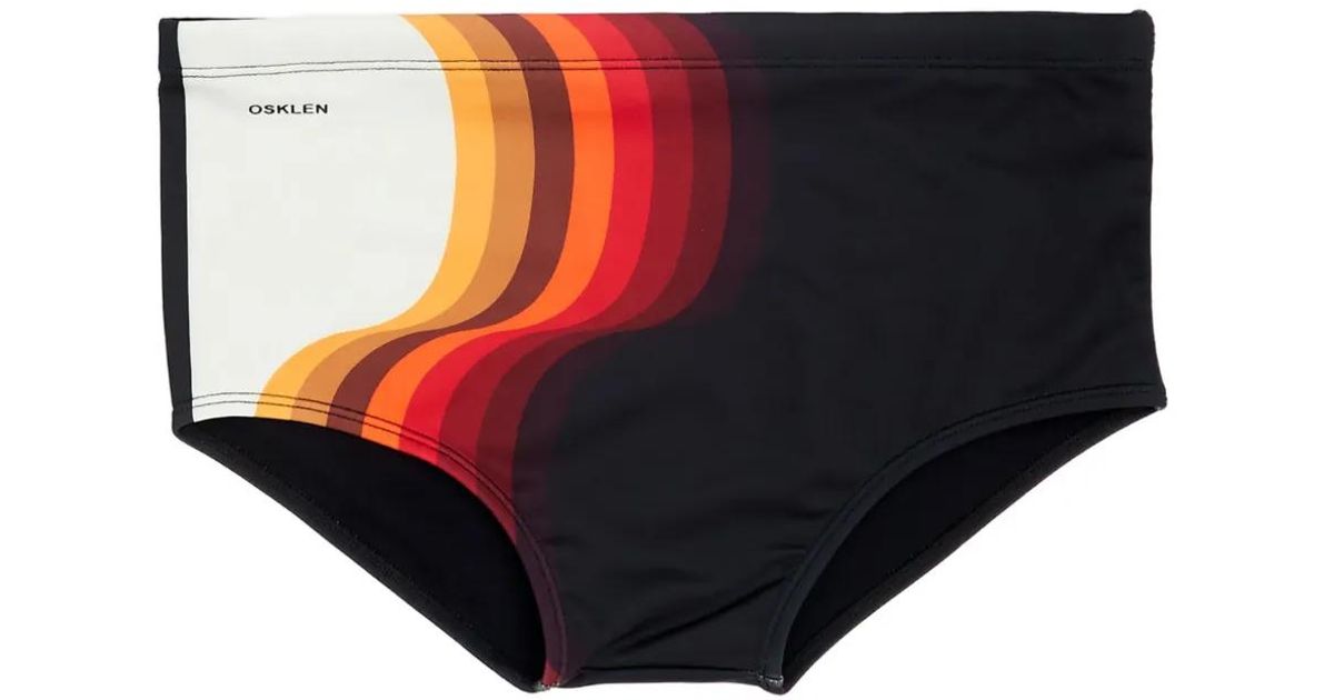 Osklen Wave-Pattern Drawstring Swim Briefs in Black for Men | Lyst UK