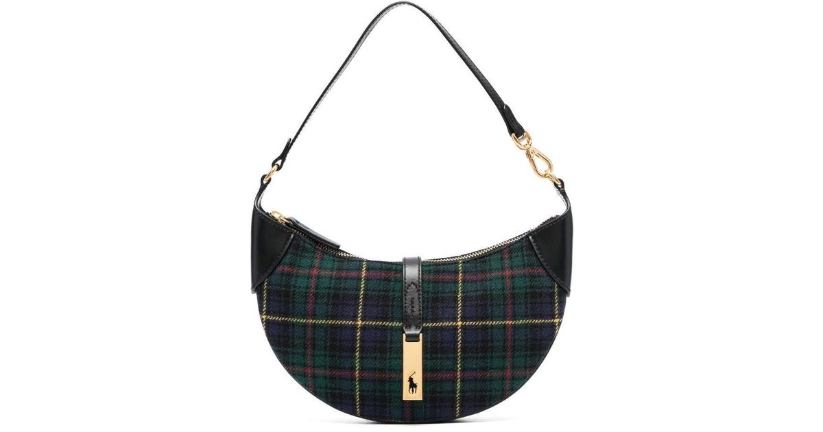 Polo Ralph Lauren Id Tartan Shoulder Bag in Green | Lyst