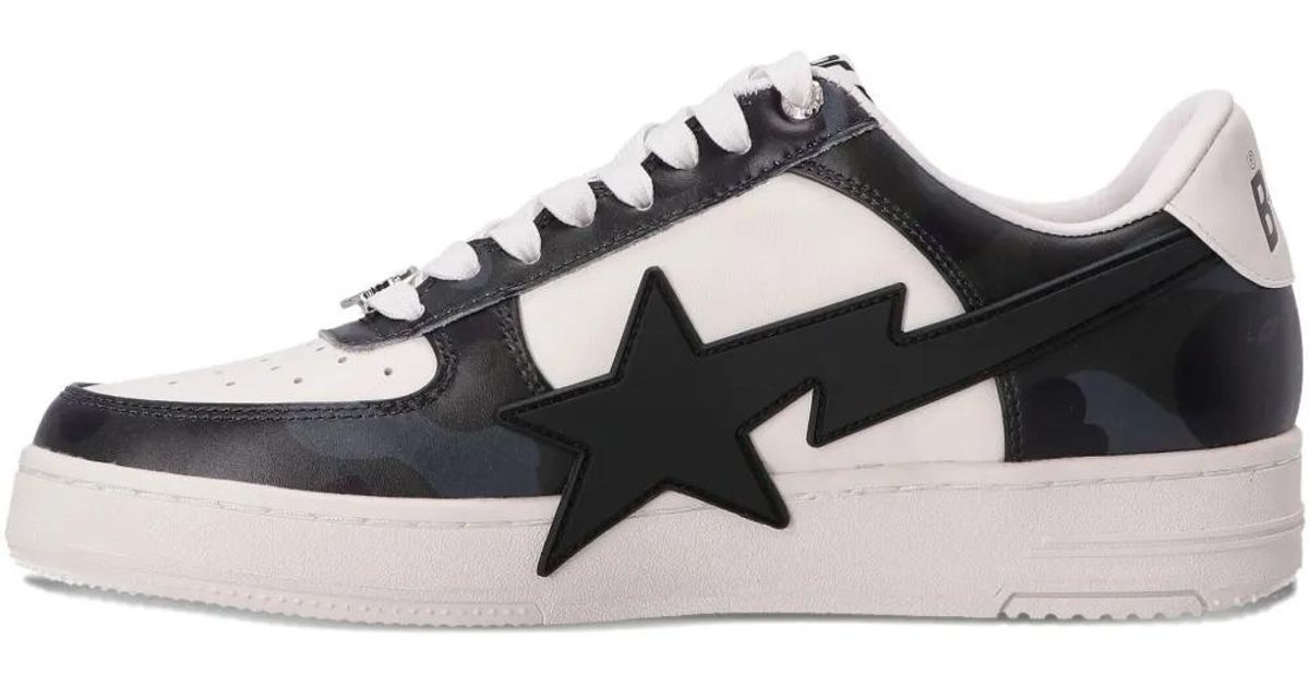 A Bathing Ape Sta Logo-Patch Sneakers in Black for Men | Lyst