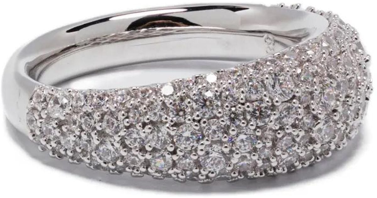 Swarovski Pavé-Set Domed Ring in Gray | Lyst