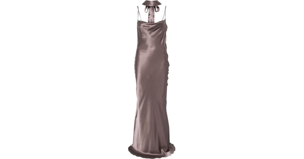 MANURI Vivie Silk Gown in Brown | Lyst