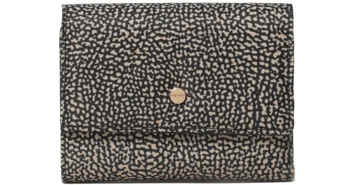 Borbonese Medium Printed Tri-fold Wallet in Grey | Lyst UK
