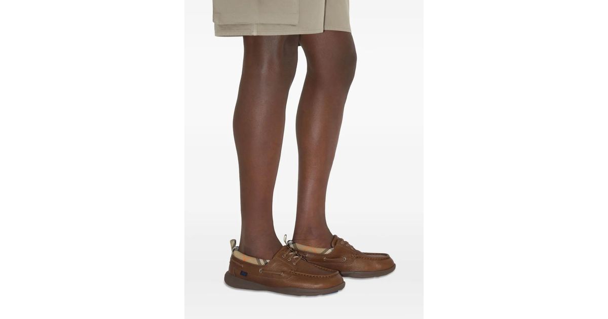 Burberry Decker Boat Shoes in Brown for Men | Lyst