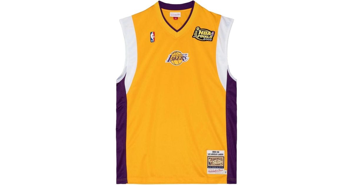 Mitchell & Ness Nba Authentic "Lakers 2001" Jersey in Yellow for Men | Lyst