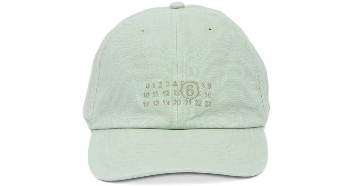 MM6 by Maison Margiela Embroidered Baseball Cap in Green for Men | Lyst UK
