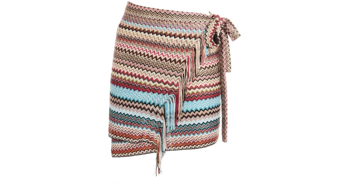 Missoni Zigzag-Pattern Beach Cover-Up in White | Lyst