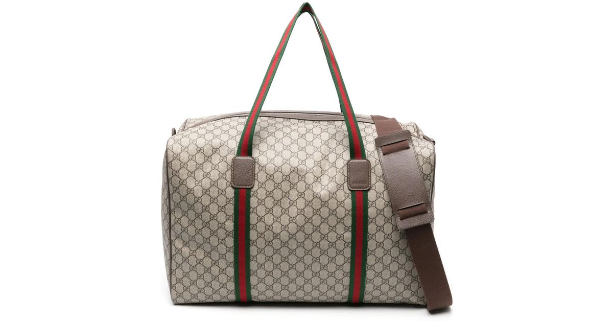 Gucci Large Gg Supreme Duffle Bag in Brown for Men | Lyst