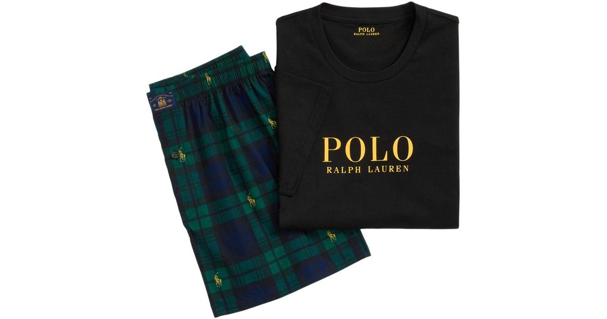 Polo Ralph Lauren Logo-Print Pajama Set in Green for Men | Lyst