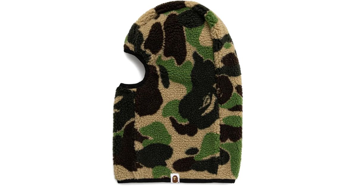 A Bathing Ape Abc Camo Boa Fleece Balaclava in Green | Lyst UK