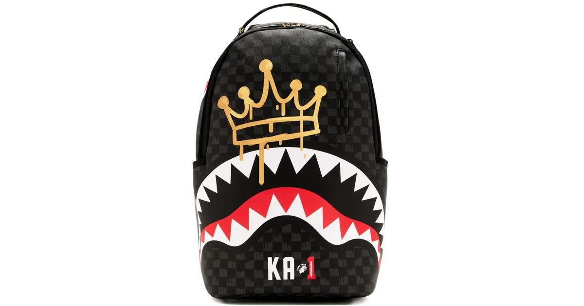 Sprayground X Ka1 Crown Drip Check Backpack in White for Men | Lyst