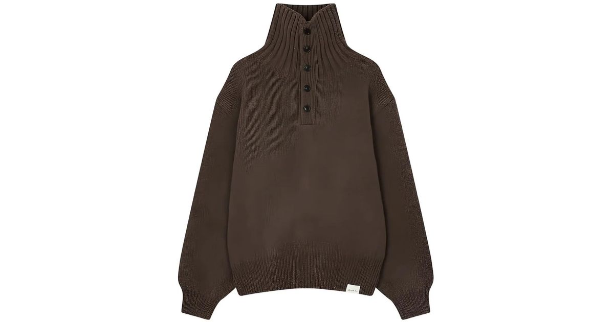 MAN ON THE BOON. High-Neck Sweater in Brown for Men | Lyst UK
