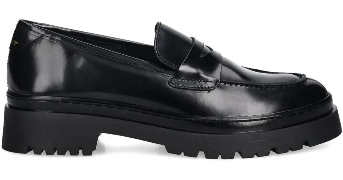 GANT Lug-Sole Penny Loafers in Black | Lyst UK