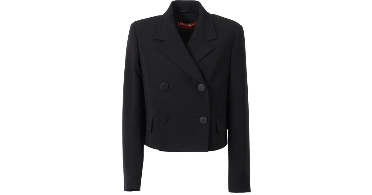Max Mara Caprera Button Jacket in Black | Lyst
