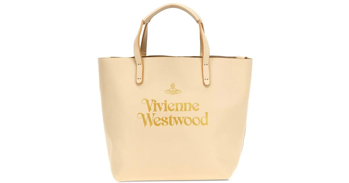 Vivienne Westwood Small Studio Shopper Tote Bag in Natural | Lyst