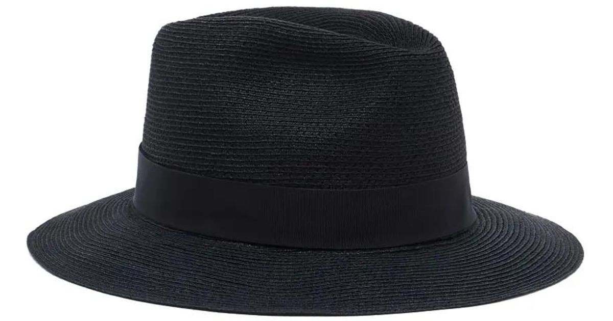 Giorgio Armani Ribbon-Trim Fedora Hat in Black for Men | Lyst UK