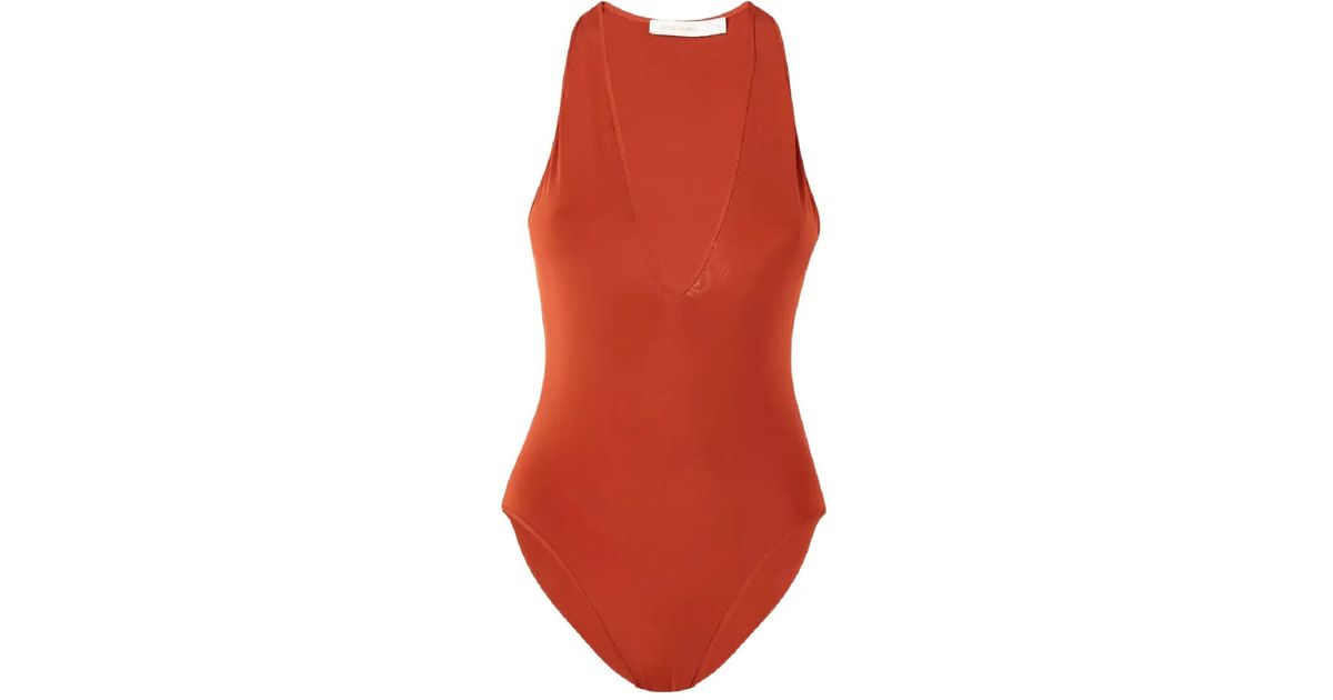 Zimmermann Deep-Neck Top in Red | Lyst UK