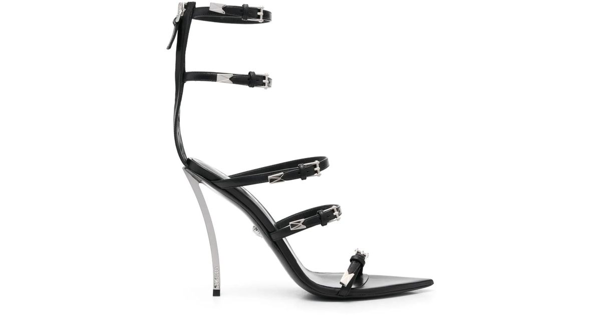 Versace Pin-point 120 Leather Sandals in White | Lyst
