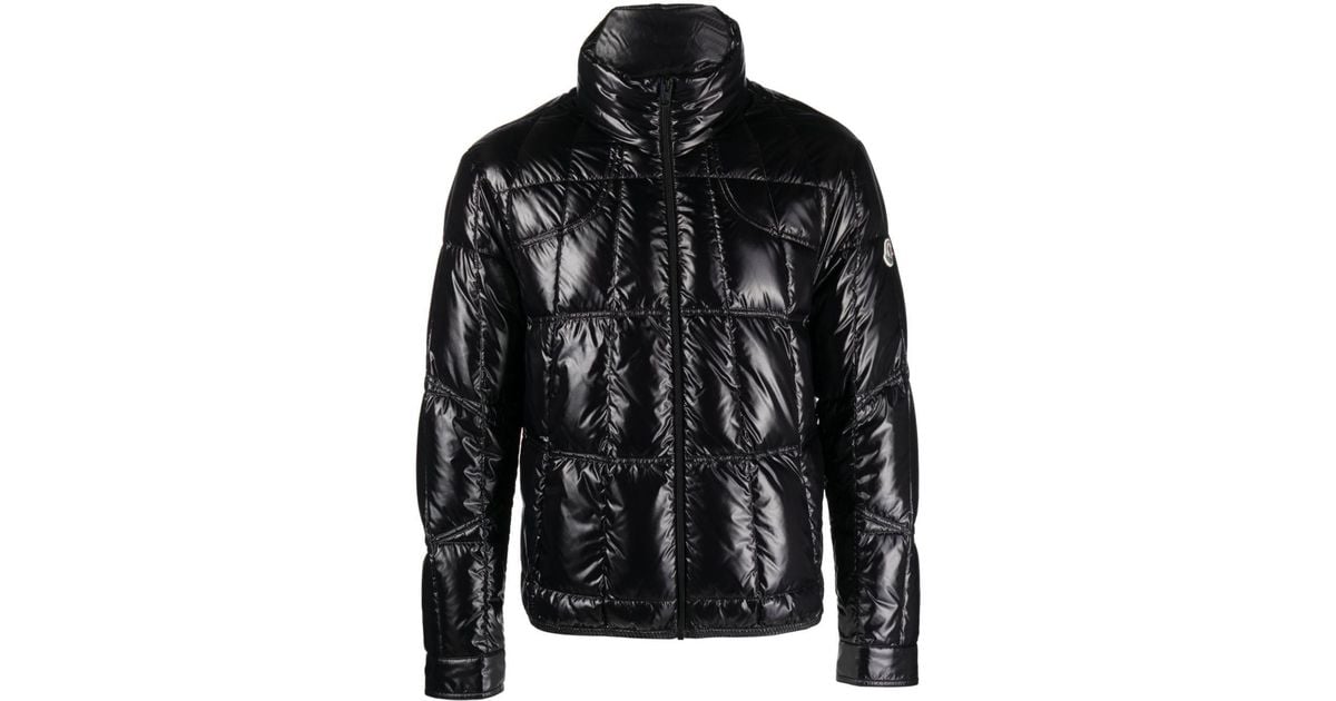 Moncler Tevel High-Shine Padded Jacket in Black for Men | Lyst UK