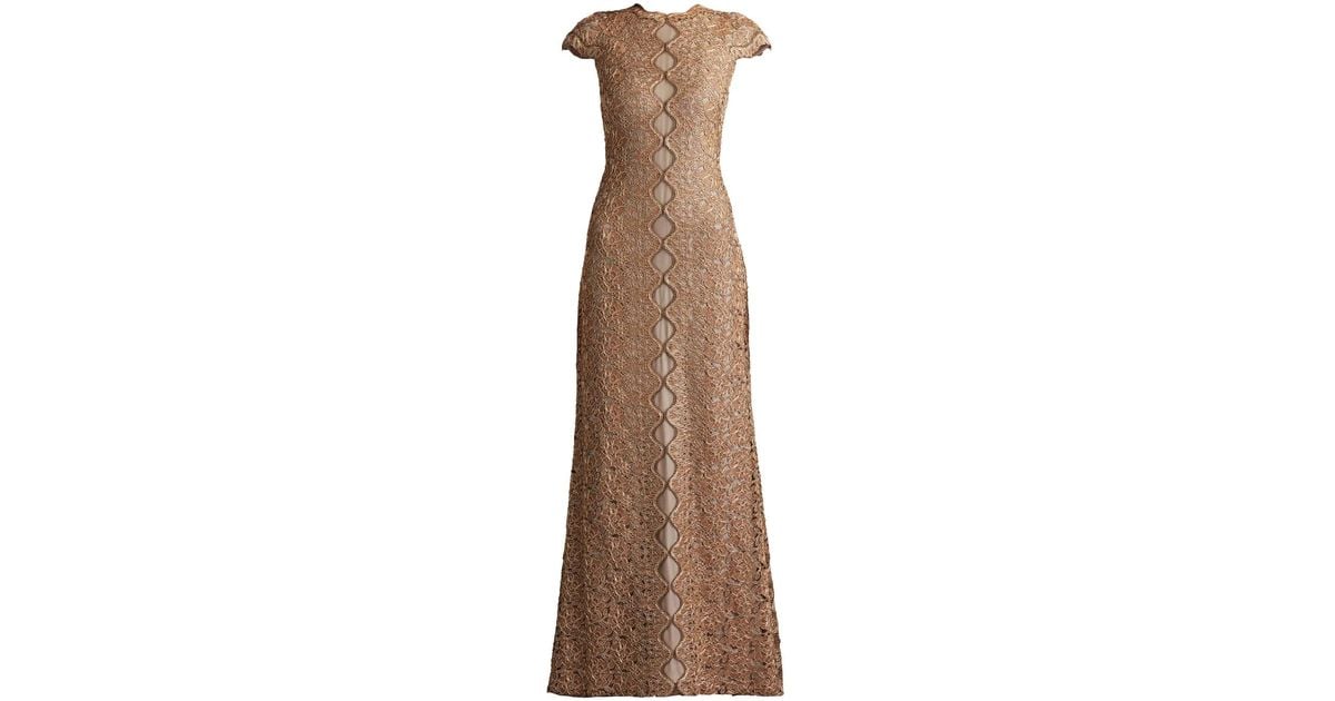 Tadashi Shoji Etters Gown in Brown | Lyst