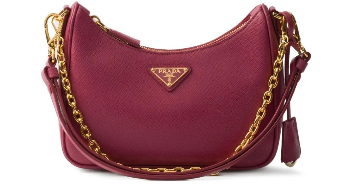 Prada Re-Edition Leather Mini Bag in Purple | Lyst