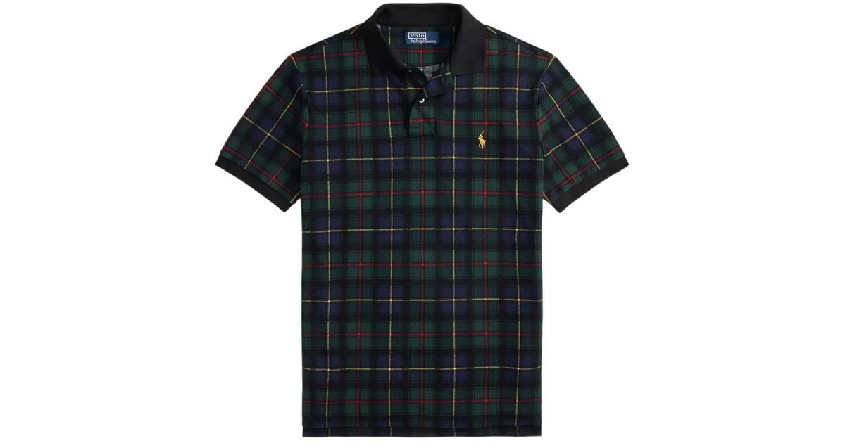 Polo Ralph Lauren Plaid-Pattern Polo Shirt in Black for Men | Lyst UK