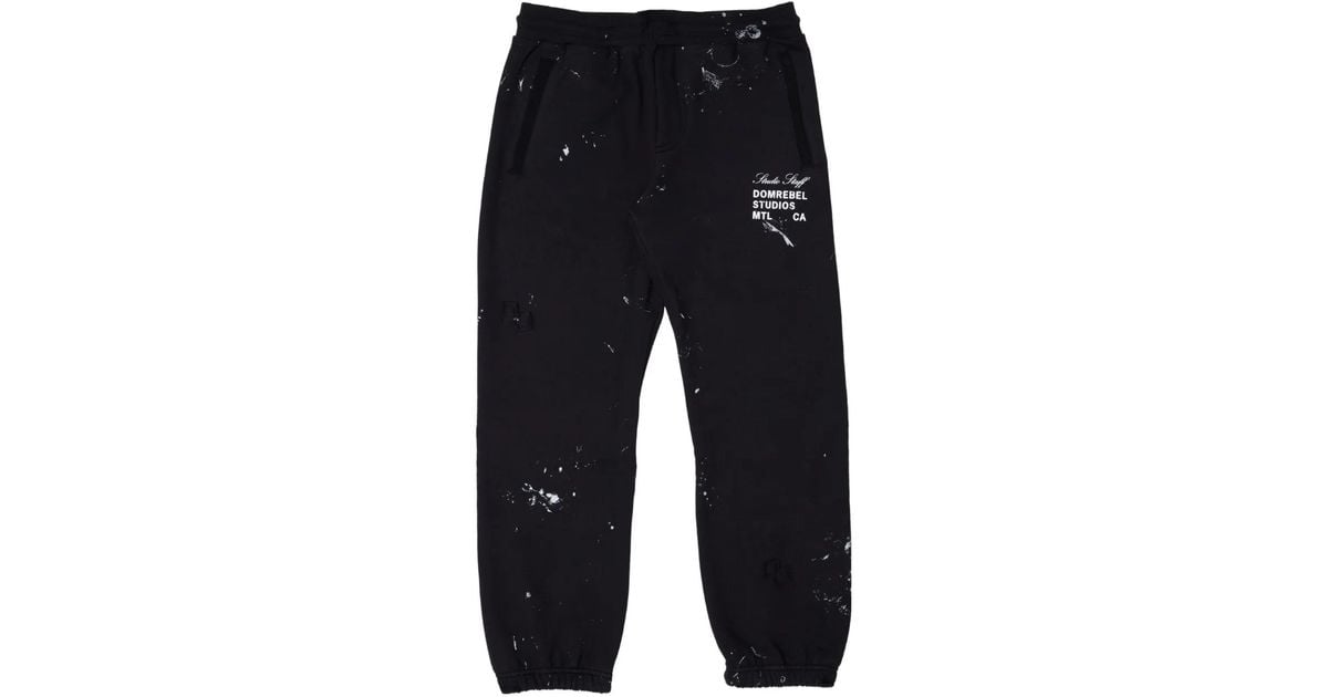 DOMREBEL Paint-Splatter Sweatpants in Blue for Men | Lyst UK