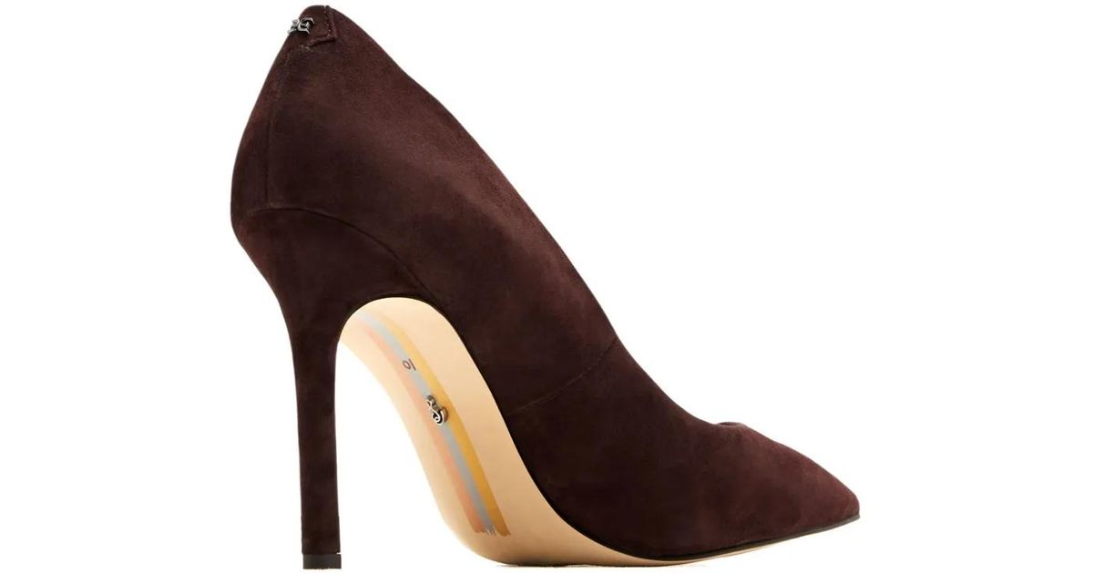 Sam Edelman Suede Heeled Pumps in Brown | Lyst UK