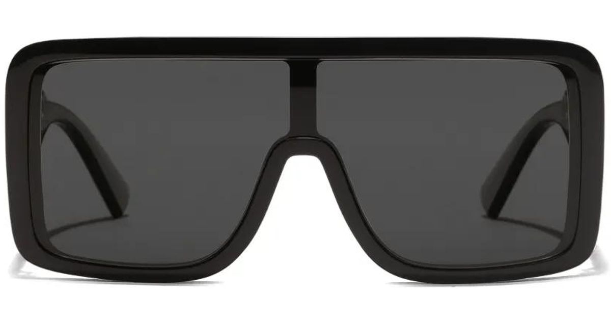 Dolce & Gabbana Logo Rectangle-Frame Sunglasses in Black | Lyst UK