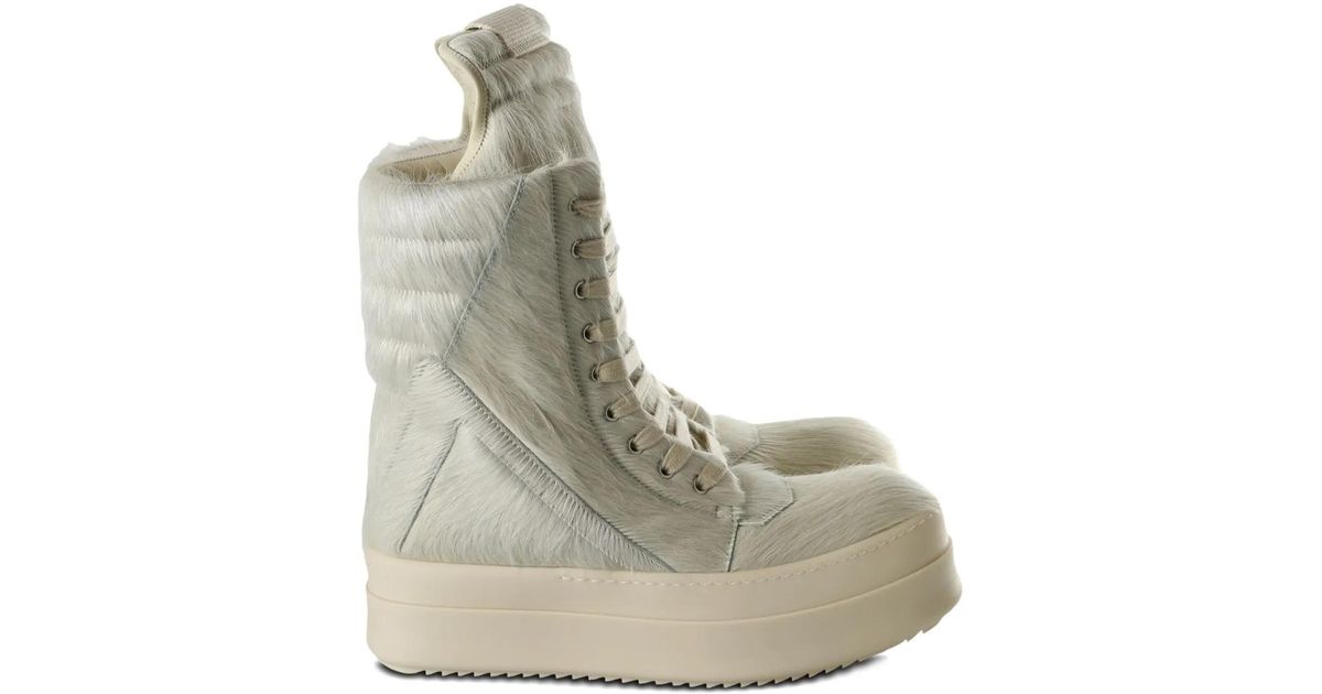 Rick Owens Mega Geobasket Sneakers in Grey for Men | Lyst UK