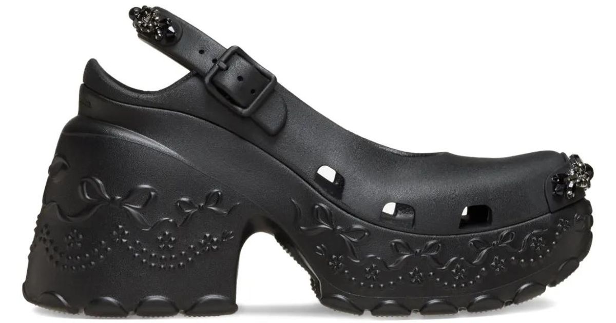 Crocs™ X Simone Rocha Embellished Block-Heel Pumps in Black | Lyst