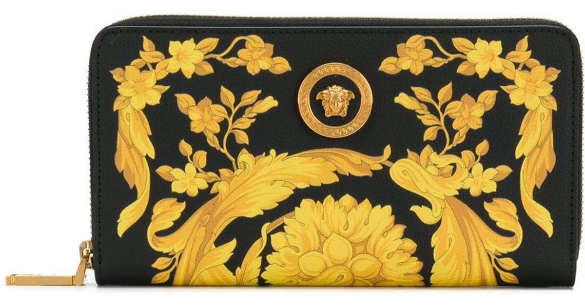 Versace Long Barocco Wallet in Black | Lyst