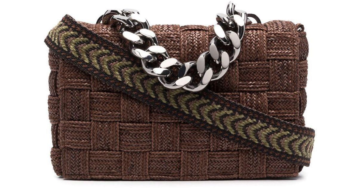 Casadei Leather Interwoven-design Shoulder-bag in Brown | Lyst