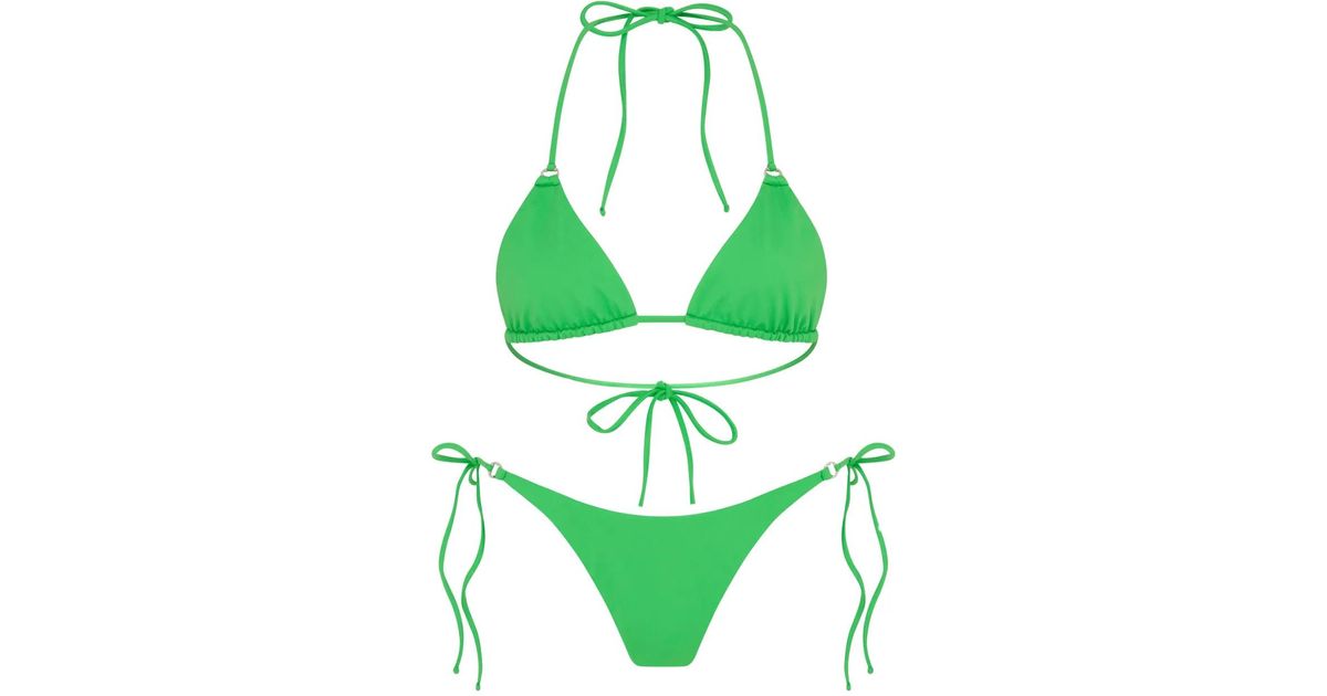 Let's Swim Triangle Bikini Top in Green | Lyst
