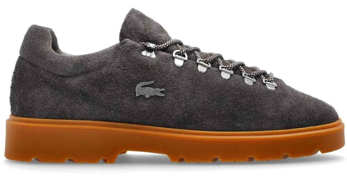 Lacoste Base Shot Suede Sneakers in Black for Men | Lyst UK