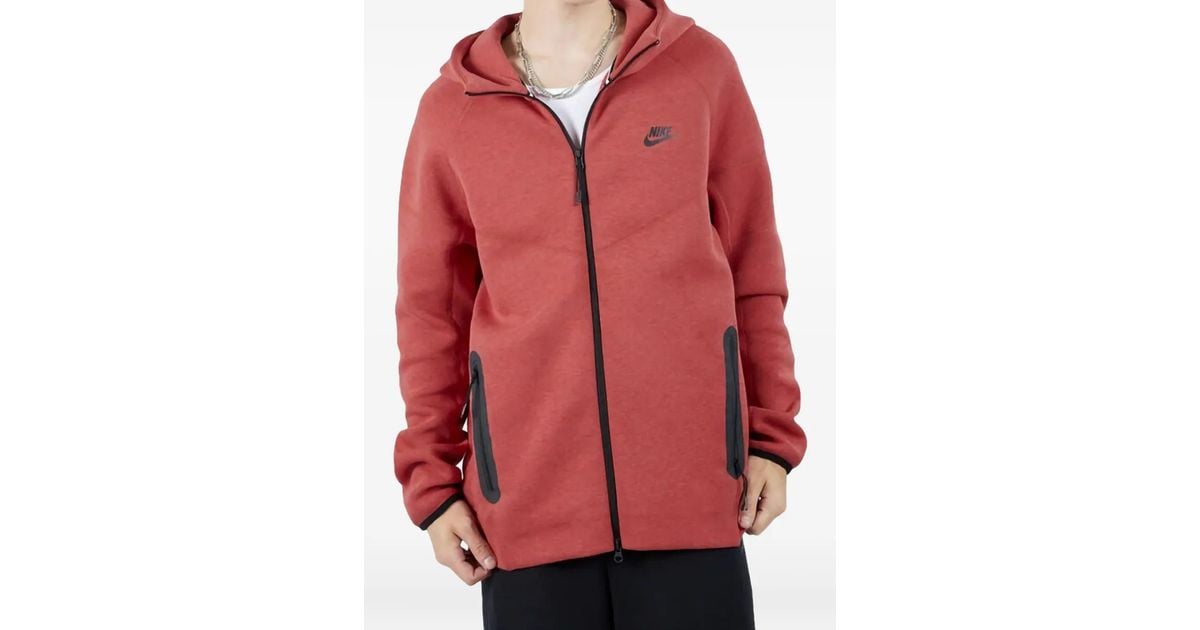 Nike Tech Fleece Windrunner "Light University Heather/ Hoodie in Red ...