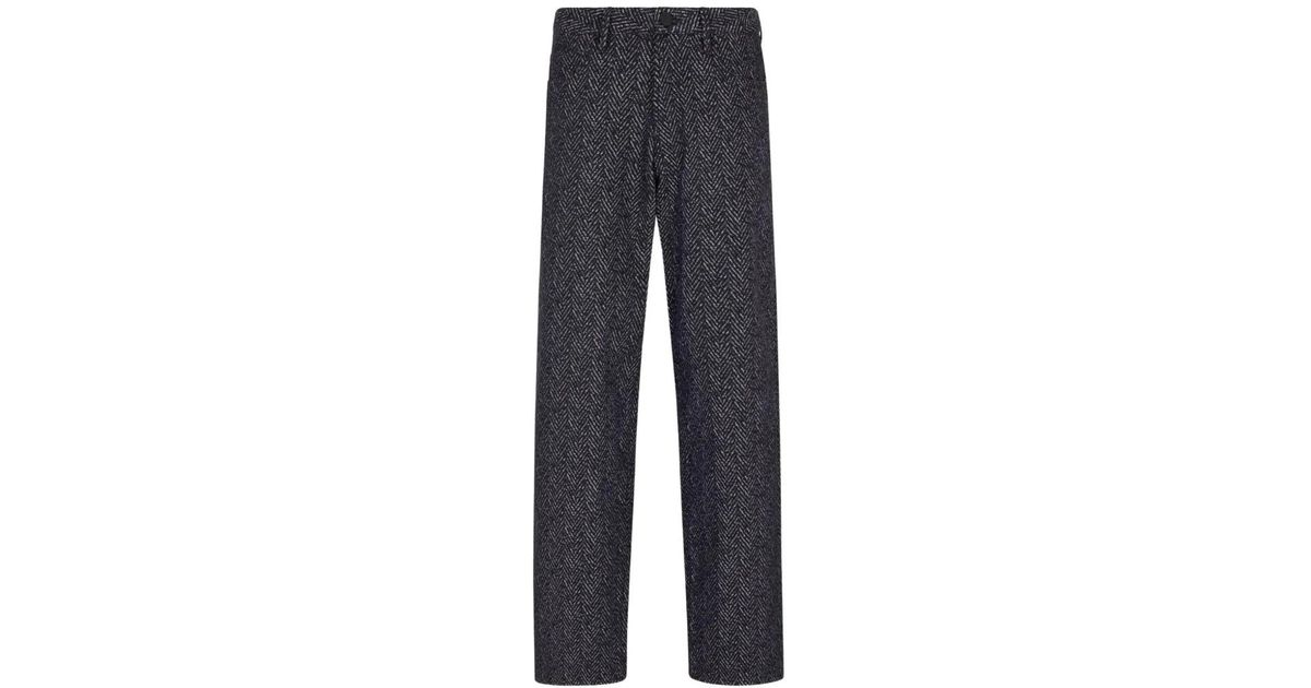 Giorgio Armani Chevron-Jacquard Jeans in Blue for Men | Lyst UK